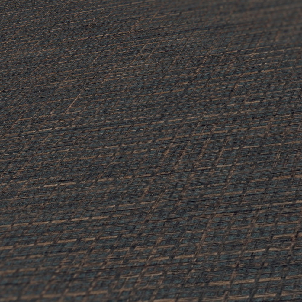 Dark brown wallpaper with bast pattern, matt and textured