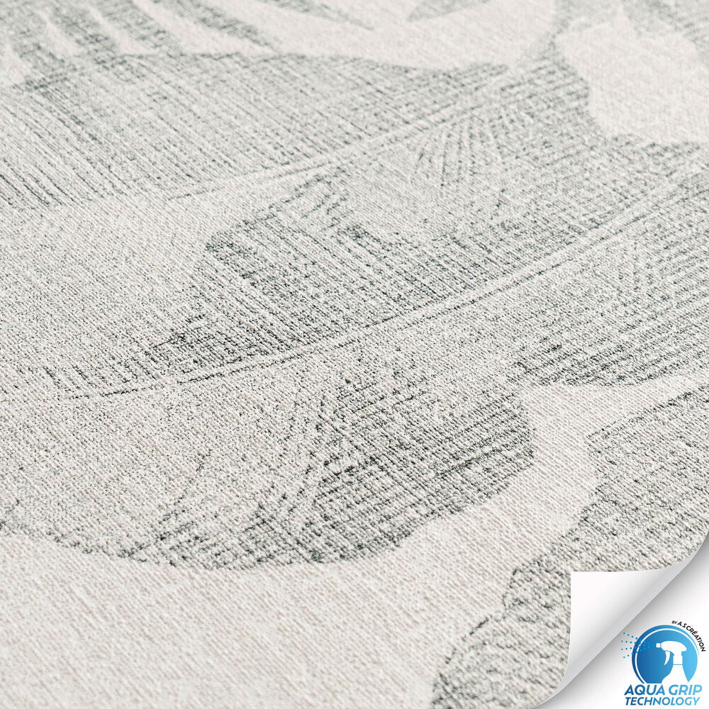 Vintage jungle non-woven wallpaper - fern leaves & subtle texture