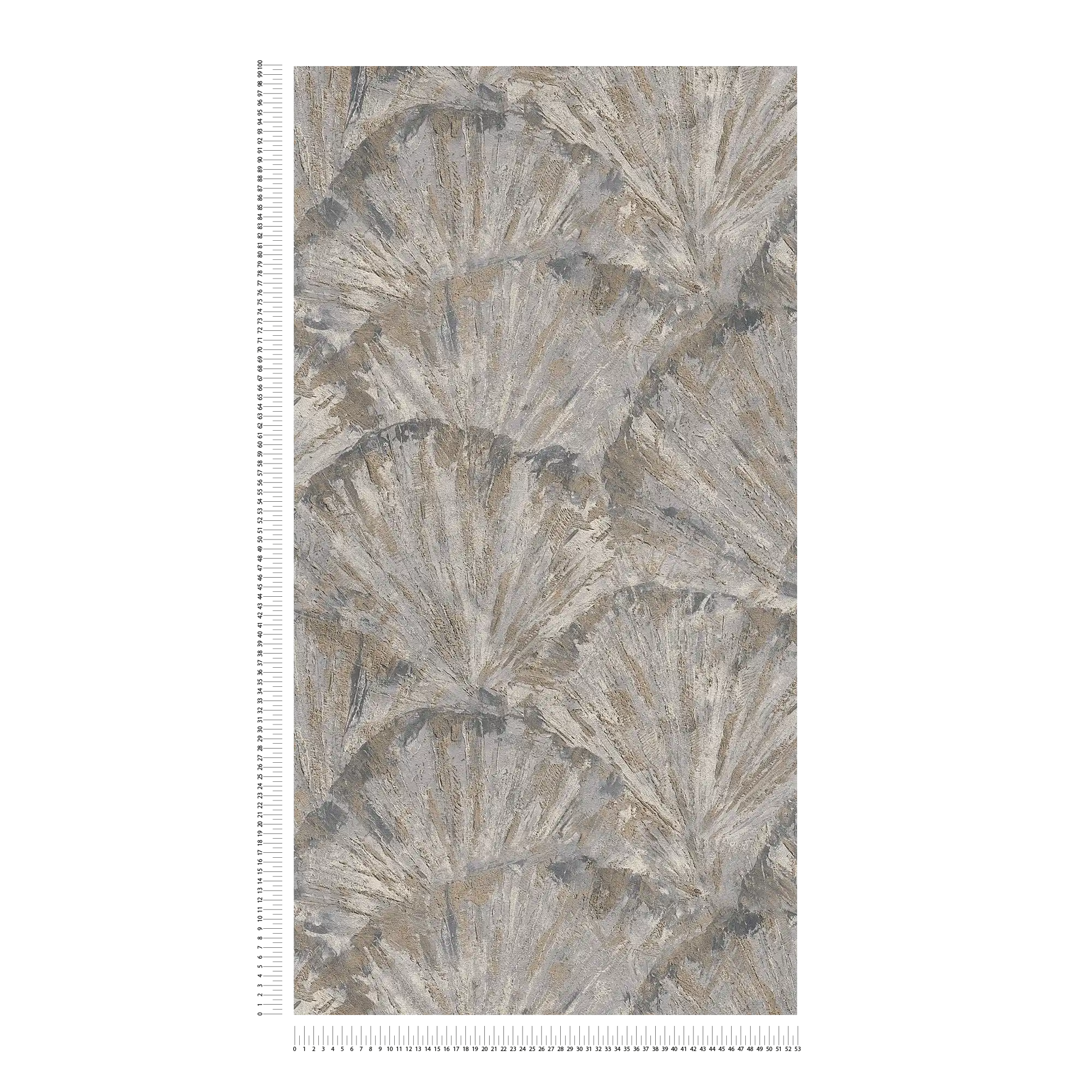 Light-coloured non-woven wallpaper - finely textured leaf look ...