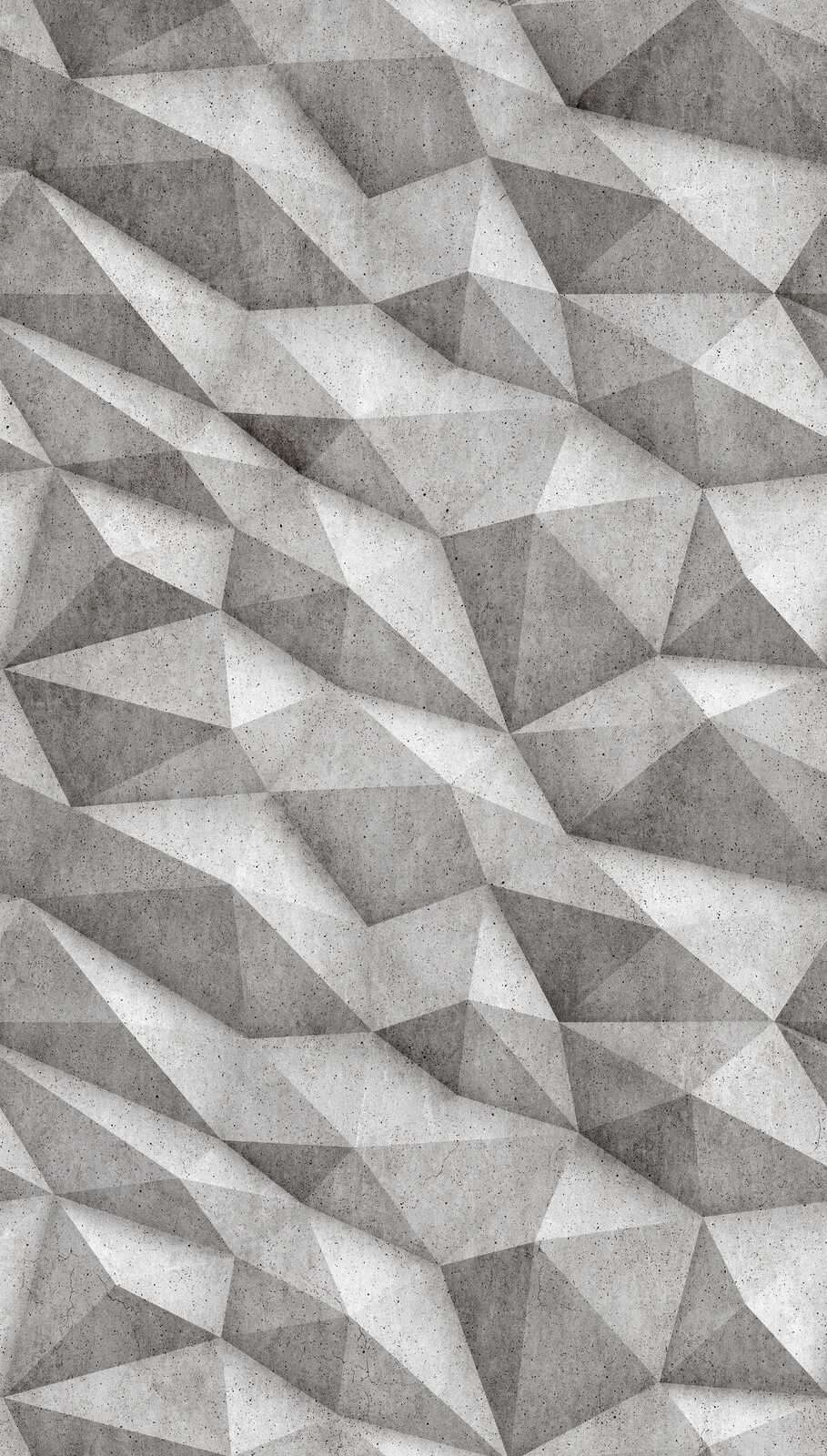 3D non-woven concrete wallpaper - geometric & large-scale pattern ...