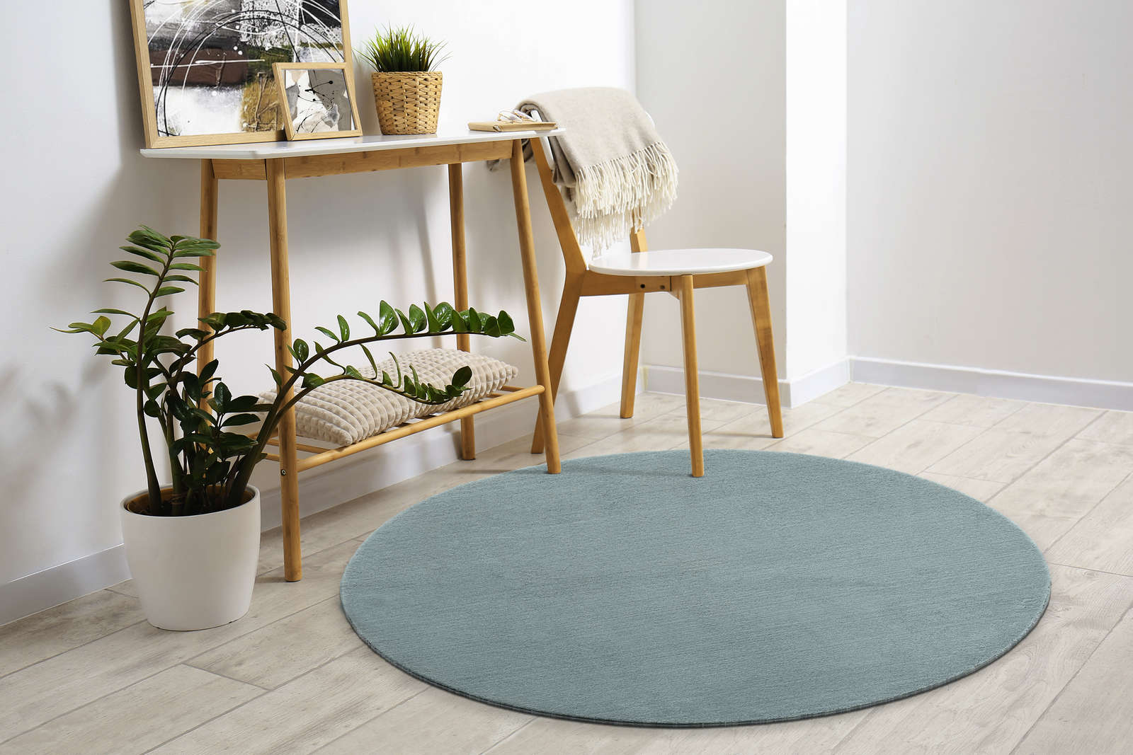Fluffy Round High Pile Rug - Blue | DD126833 | A.S.
