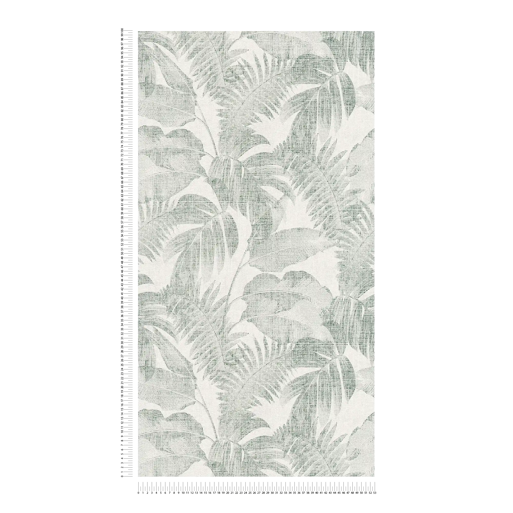 Vintage jungle non-woven wallpaper - fern leaves & subtle texture