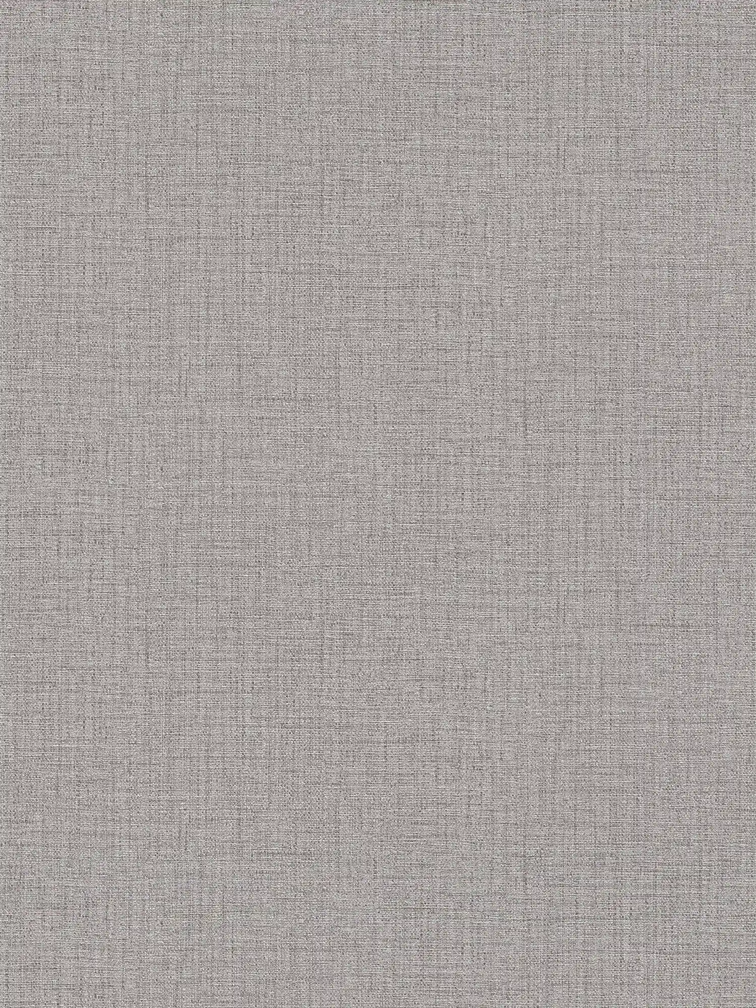 Grey wallpaper with textile structure and mottled effect