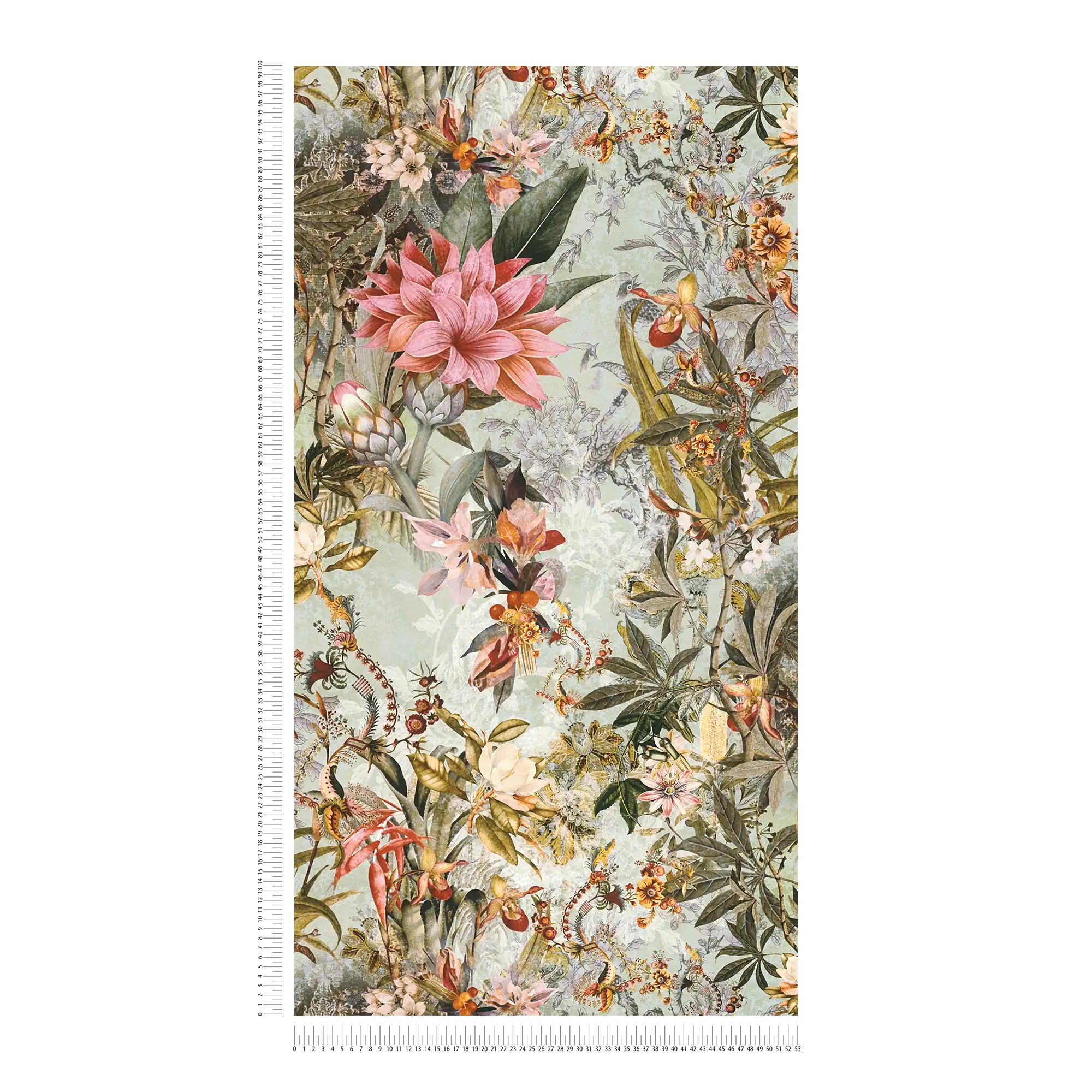 Non-woven wallpaper vintage jungle pattern