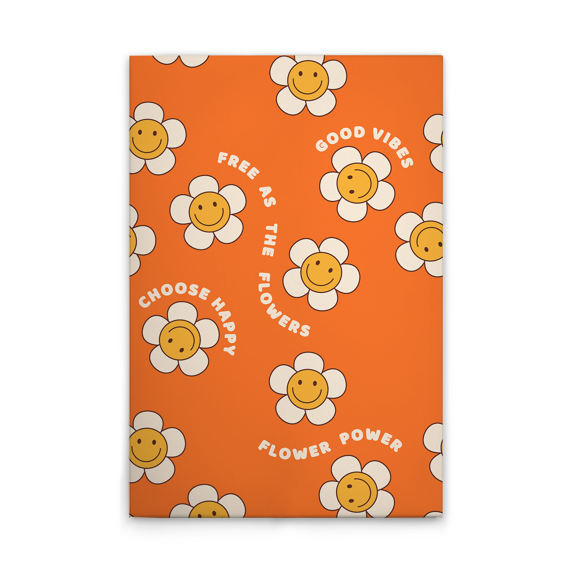 Cuadro lienzo retro Flower Power - motivos florales lúdicos - Naranja ...