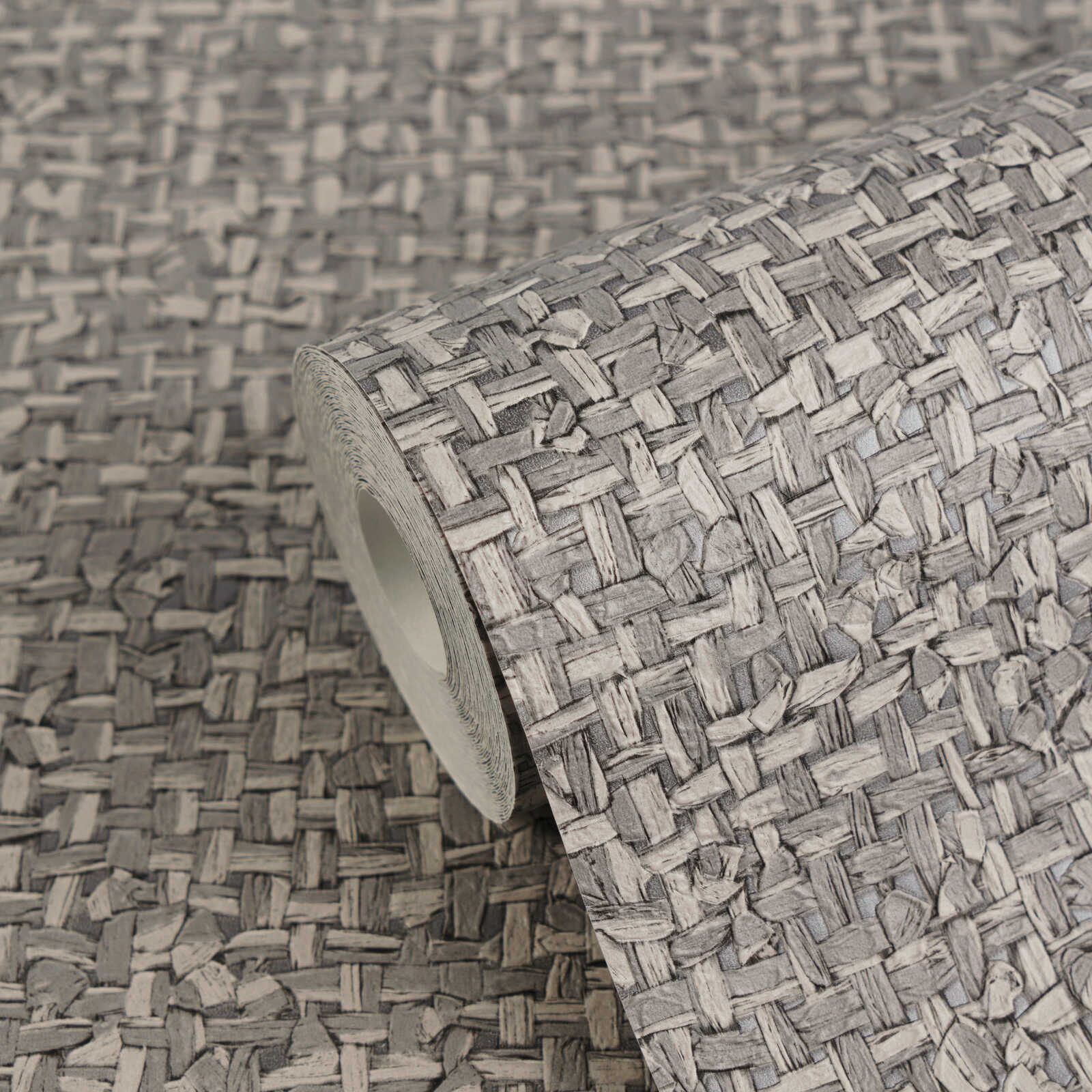 Zeitlose Uni Strukturtapete • Vliesbasis - Grobe Stoffanmutung strukturiert